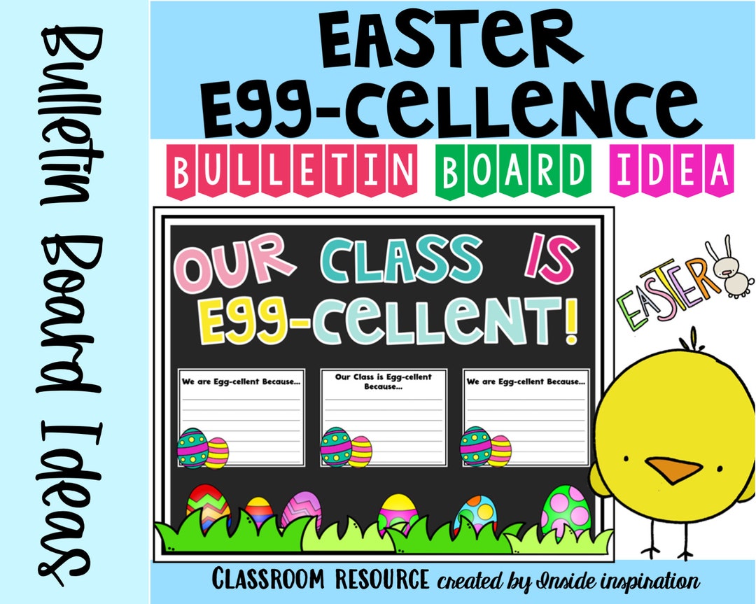 Easter Egg-cellence Writing and Egg Coloring Bulletin Board Idea - Etsy
