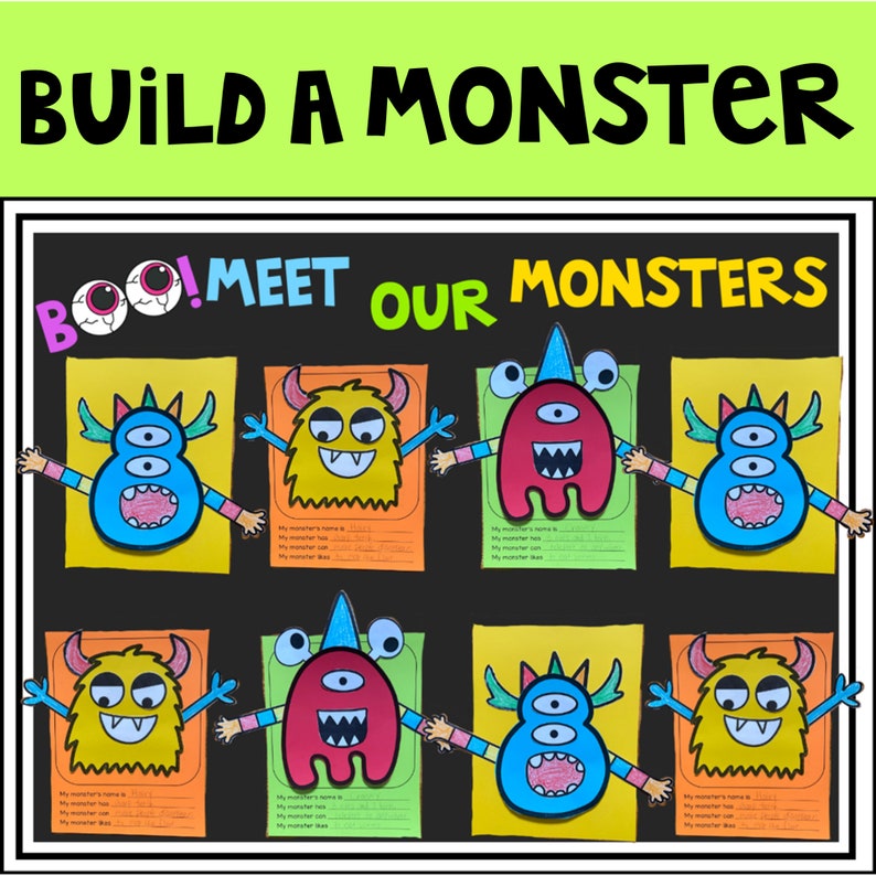Build a Monster Craft Simple Writing Craftivity Bulletin Board Kit - Etsy