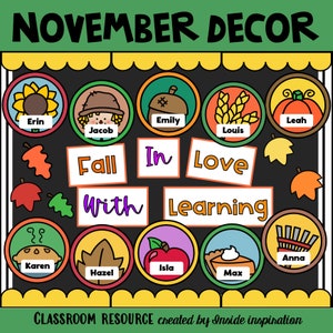 Fall Season Themed Monthly Classroom Decor Bulletin Board Idea-november ...