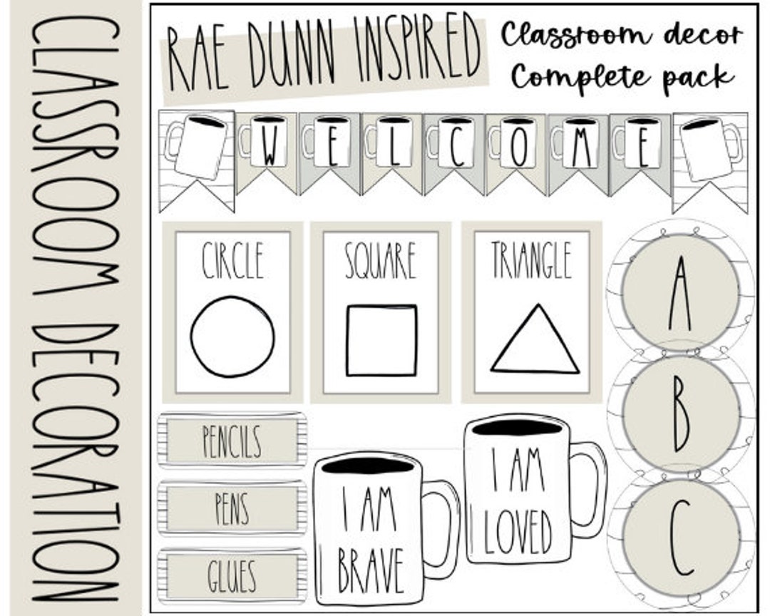 Rae Dunn Inspired Classroom Posters-calendar-behavior Clip Chart-class ...