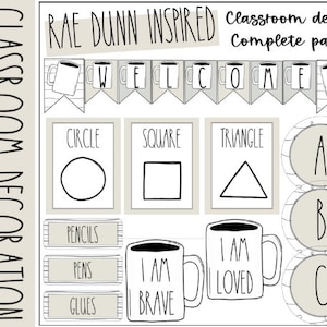 Rae Dunn Inspired Classroom Posters-calendar-behavior Clip Chart-class ...