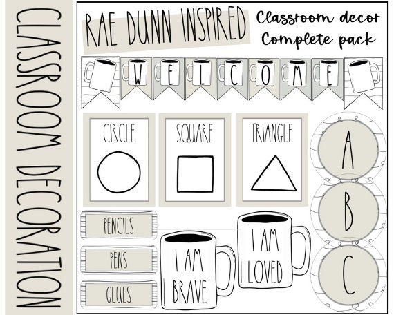 Rae Dunn Inspired Classroom Posters-calendar-behavior Clip | Etsy