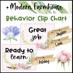 Modern Farmhouse Behavior Clip Chart for Classroom Management⎮editable ...