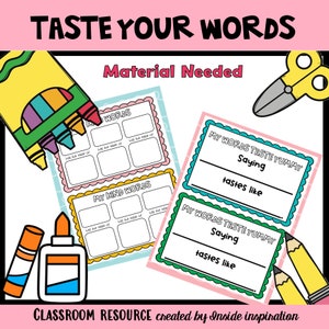 Taste Your Words Kindness SEL Bulletin Board Idea Book Companion - Etsy