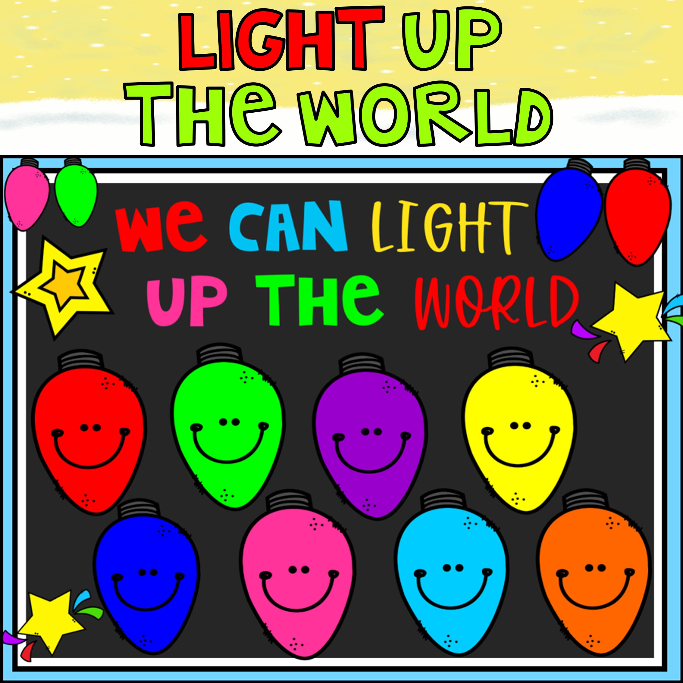 We Can Light up the World Christmas Holiday Bulletin Board Kit - Etsy