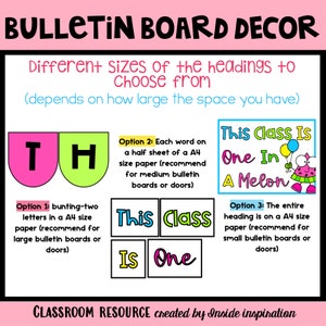 Back to School Bulletin Board This Class is One in A Melon Door Decor ...