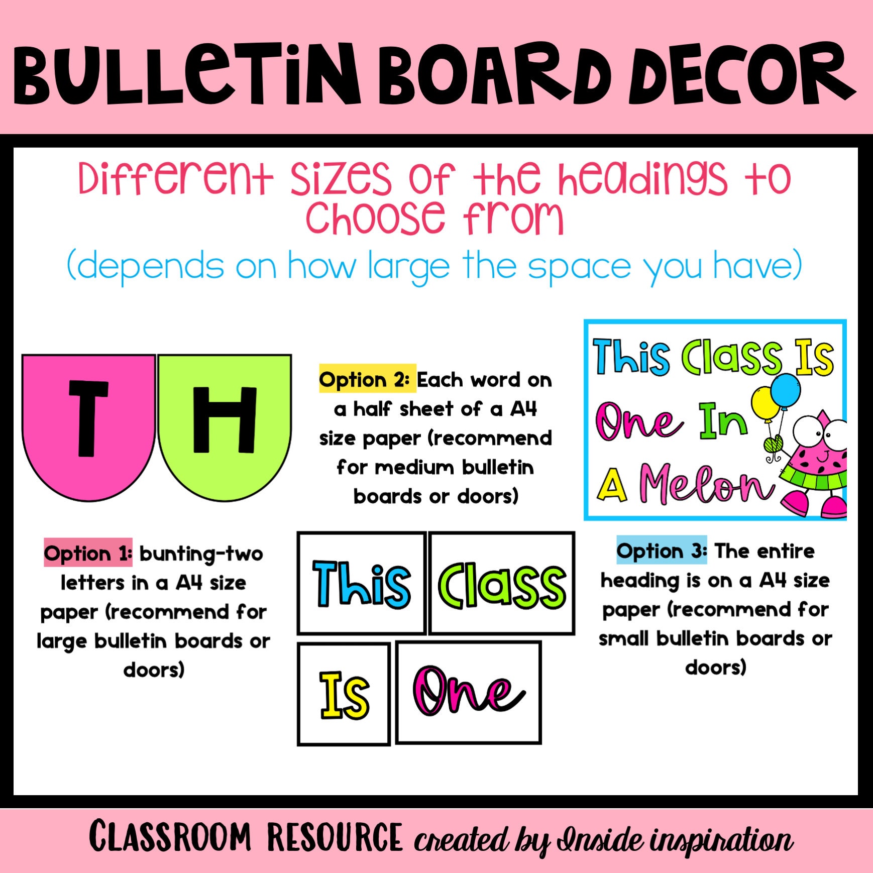 Back to School Bulletin Board This Class is One in A Melon Door Decor ...