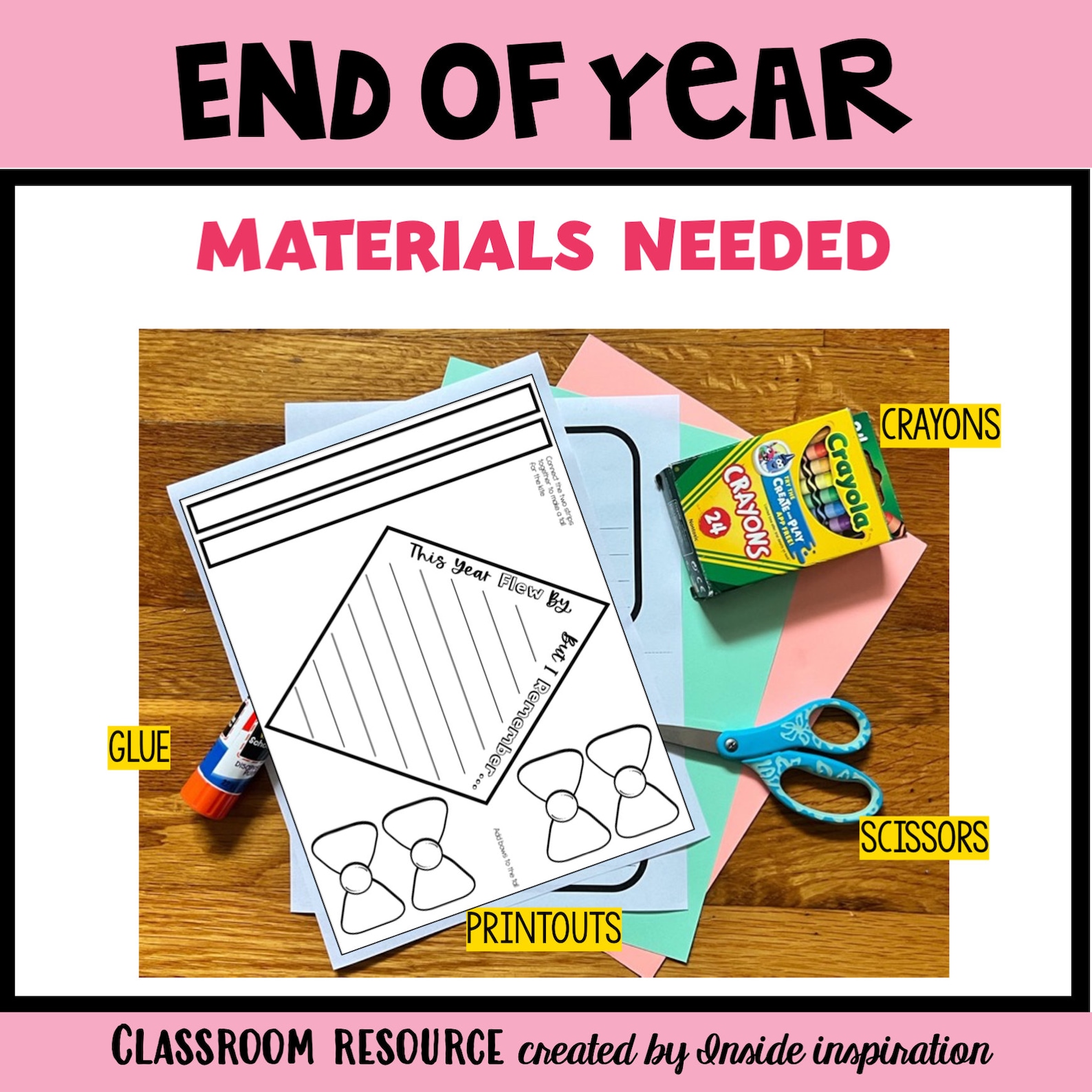 This Year Flew by Writing Craft End of Year Kite Theme Bulletin Board ...