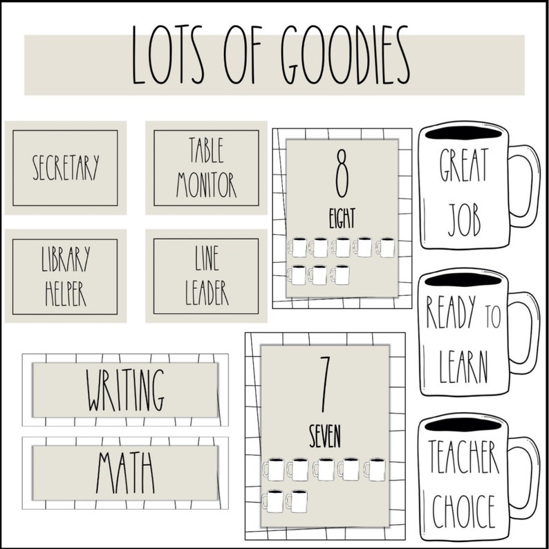 Rae Dunn Inspired Classroom Posters-calendar-behavior Clip Chart-class ...