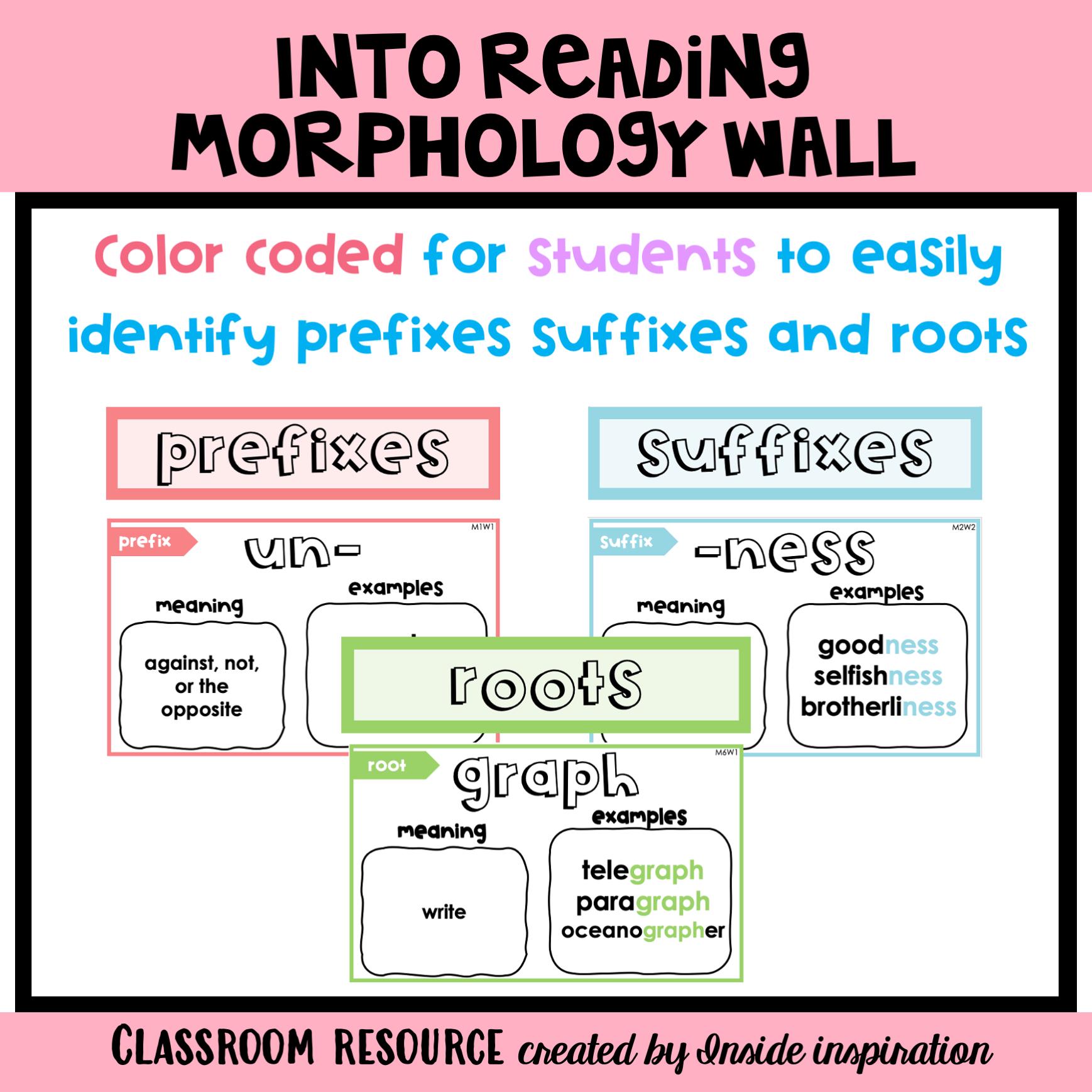Into Reading Morphology Wall Bulletin Board Display- 5th Grade Module 1 ...