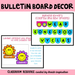 Back to School Groovy Retro Smiley Faces Bulletin Board Idea Door Decor ...