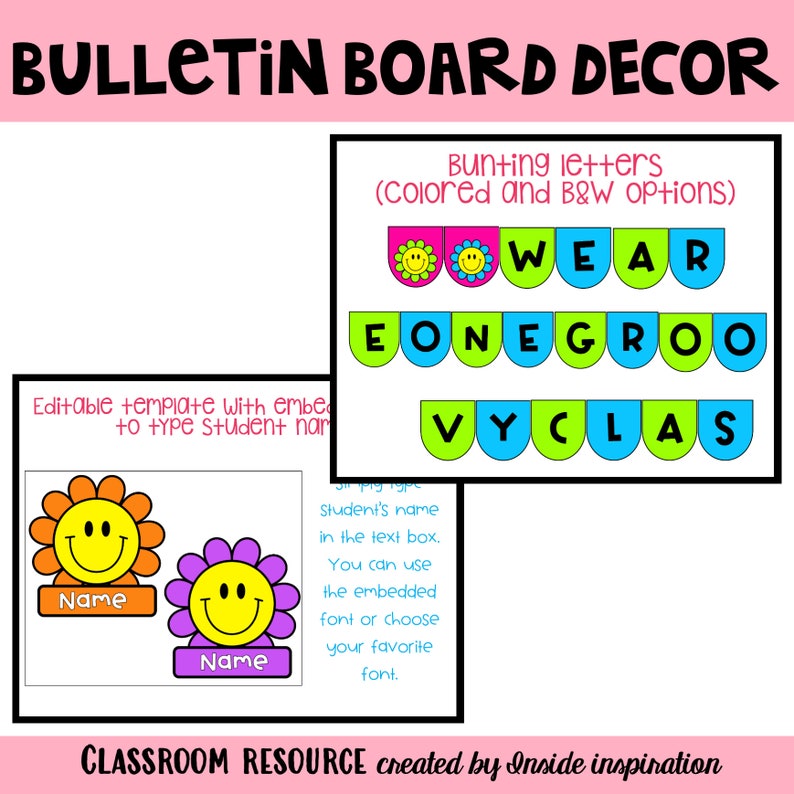Back to School Groovy Retro Smiley Faces Bulletin Board Idea Door Decor ...