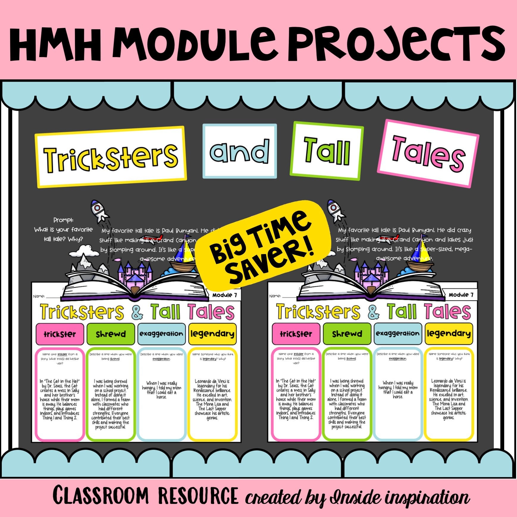 HMH Into Reading 4th Grade Module Projects Bulletin Board - Modules 1 ...