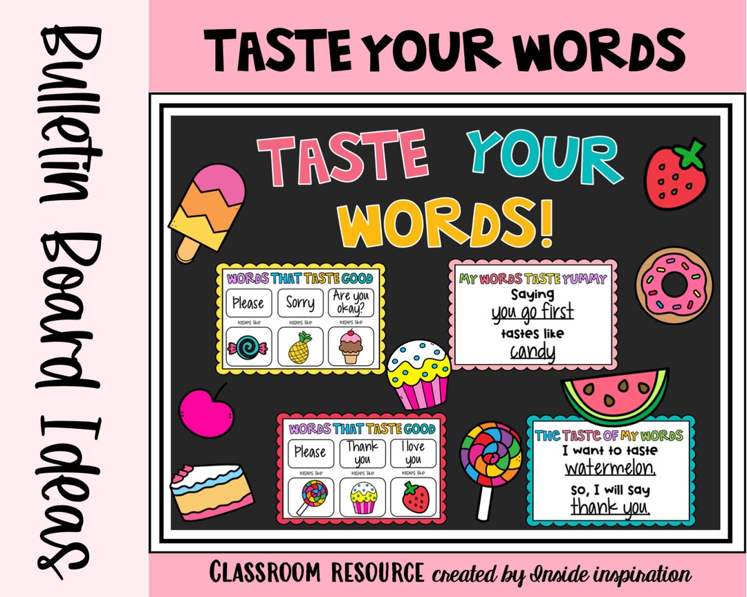 Taste Your Words Kindness SEL Bulletin Board Idea Book Companion - Etsy