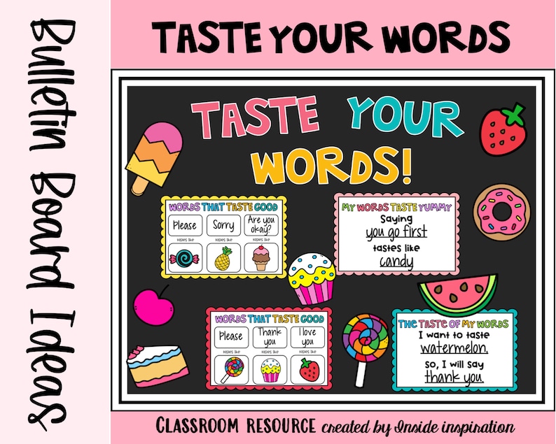 Taste Your Words Kindness SEL Bulletin Board Idea Book Companion - Etsy