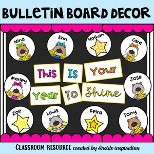Back to School Bulletin Board This is Your Year to Shine Door Decor - Etsy