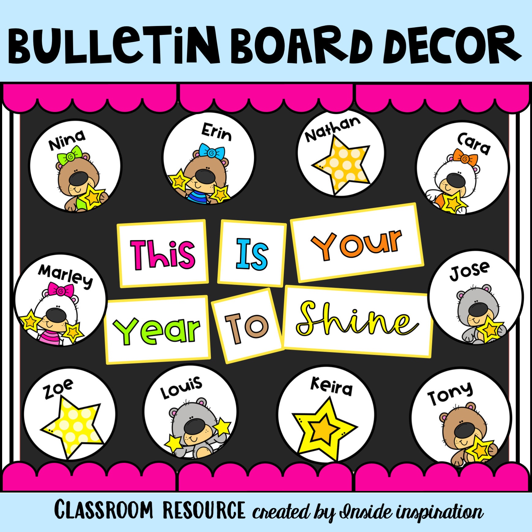 Back to School Bulletin Board This is Your Year to Shine Door Decor - Etsy