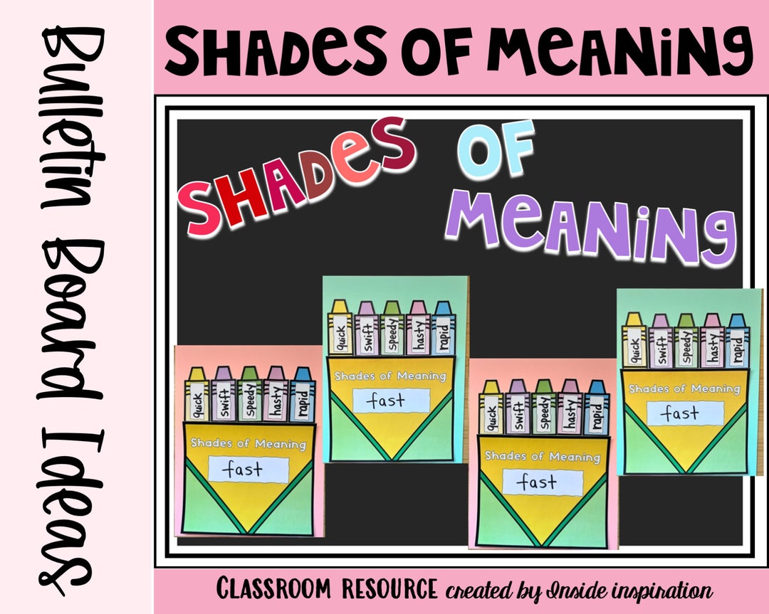 Shades of Meaning Crayon Box Craft Bulletin Board Idea - Etsy
