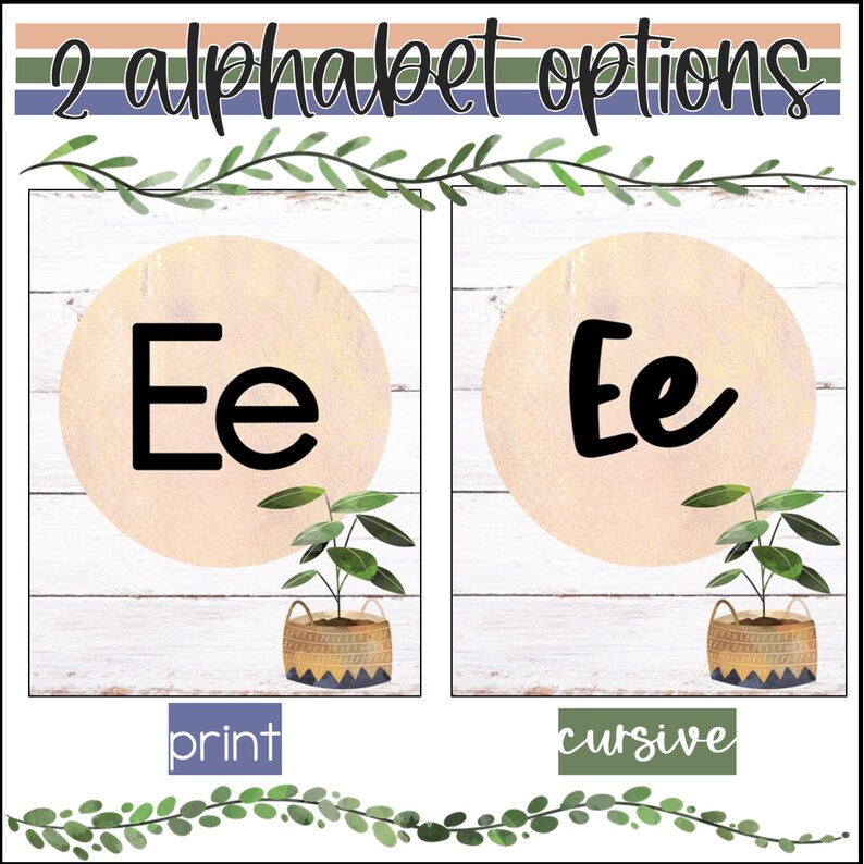 Boho House Plant Alphabet Posters: Classroom Decor (digital Download ...