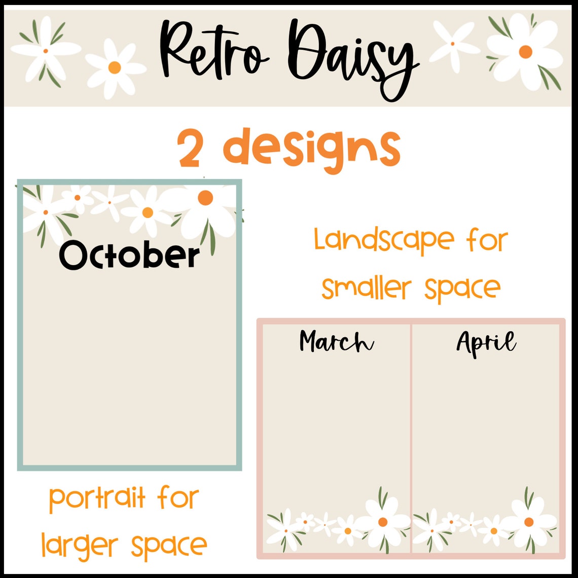 Retro Boho Daisy-themed Birthday Display Calming Classroom ...