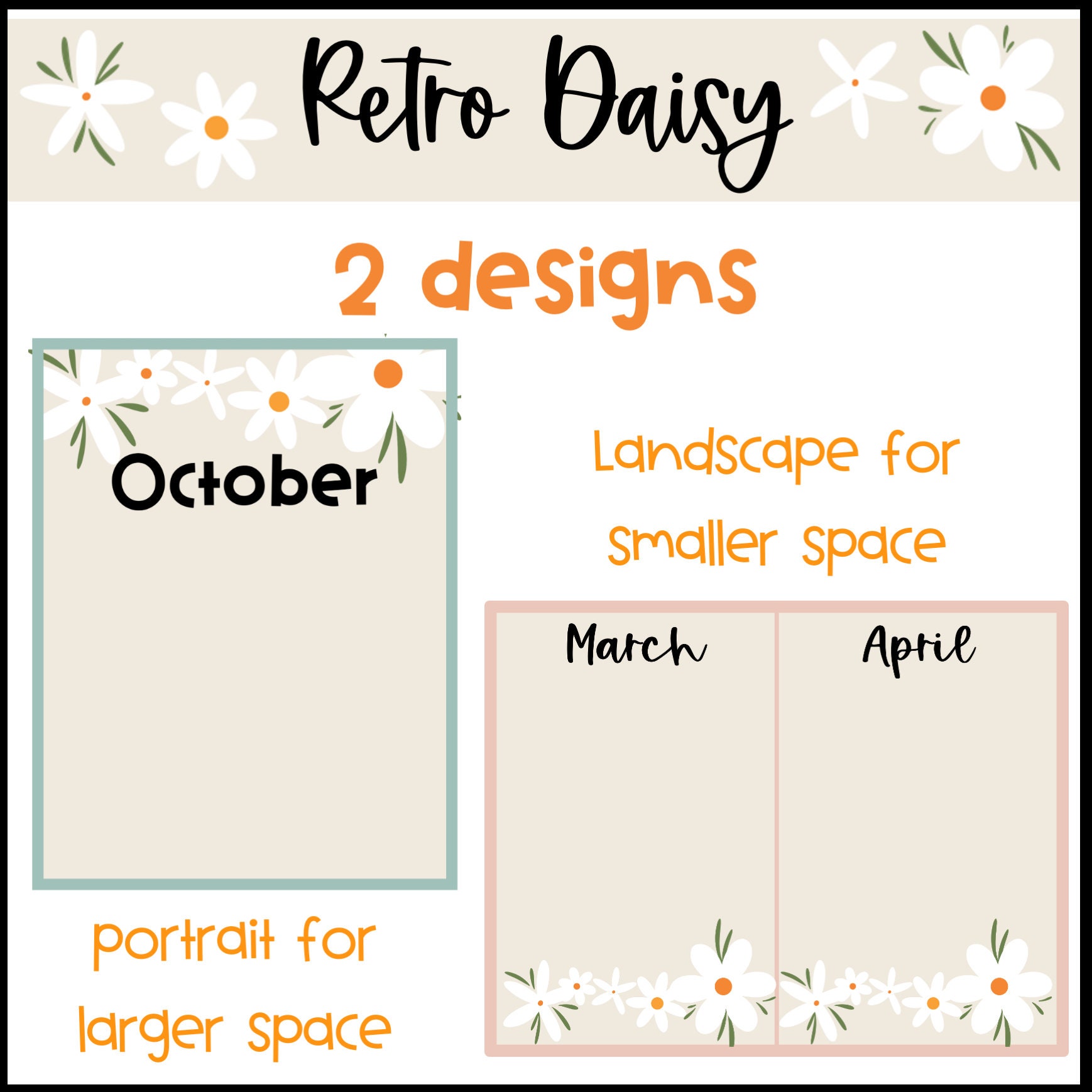 Retro Boho Daisy-themed Birthday Display Calming Classroom Decor ...