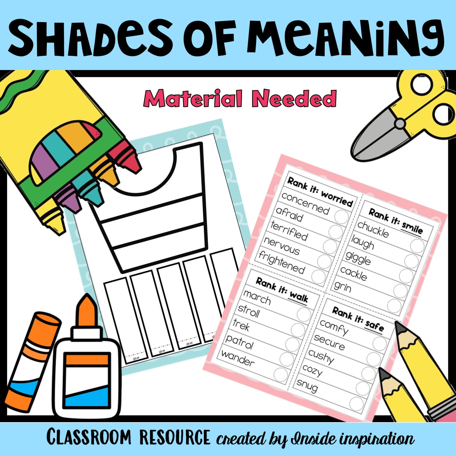 Shades of Meaning French Fries Craft Bulletin Board Idea - Etsy
