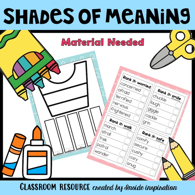 Shades of Meaning French Fries Craft Bulletin Board Idea - Etsy