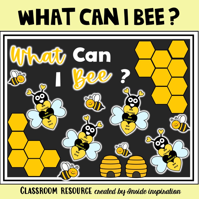 Bee Themed Bee Craft Affirmation Bulletin Board Kit What Can I Be - Etsy