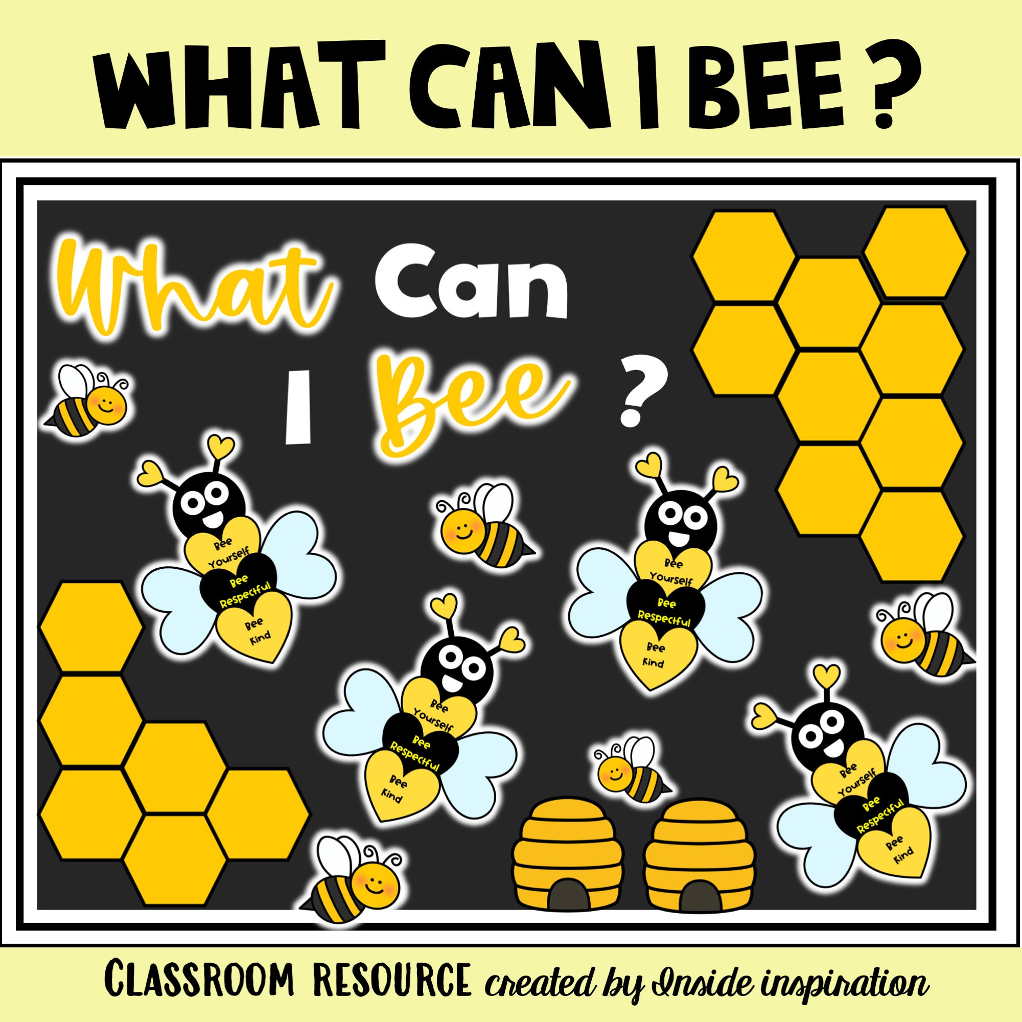 Bee Themed Bee Craft Affirmation Bulletin Board Kit What Can I Be - Etsy