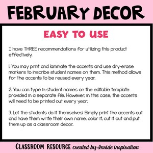 Candy Heart Themed Monthly Classroom Decor Bulletin Board Idea-february ...