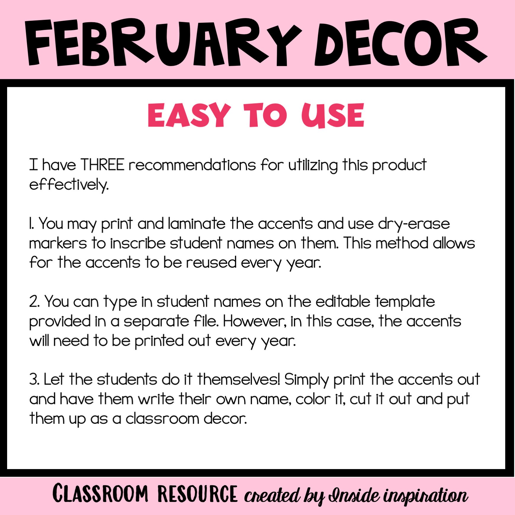 Candy Heart Themed Monthly Classroom Decor Bulletin Board Idea-february ...