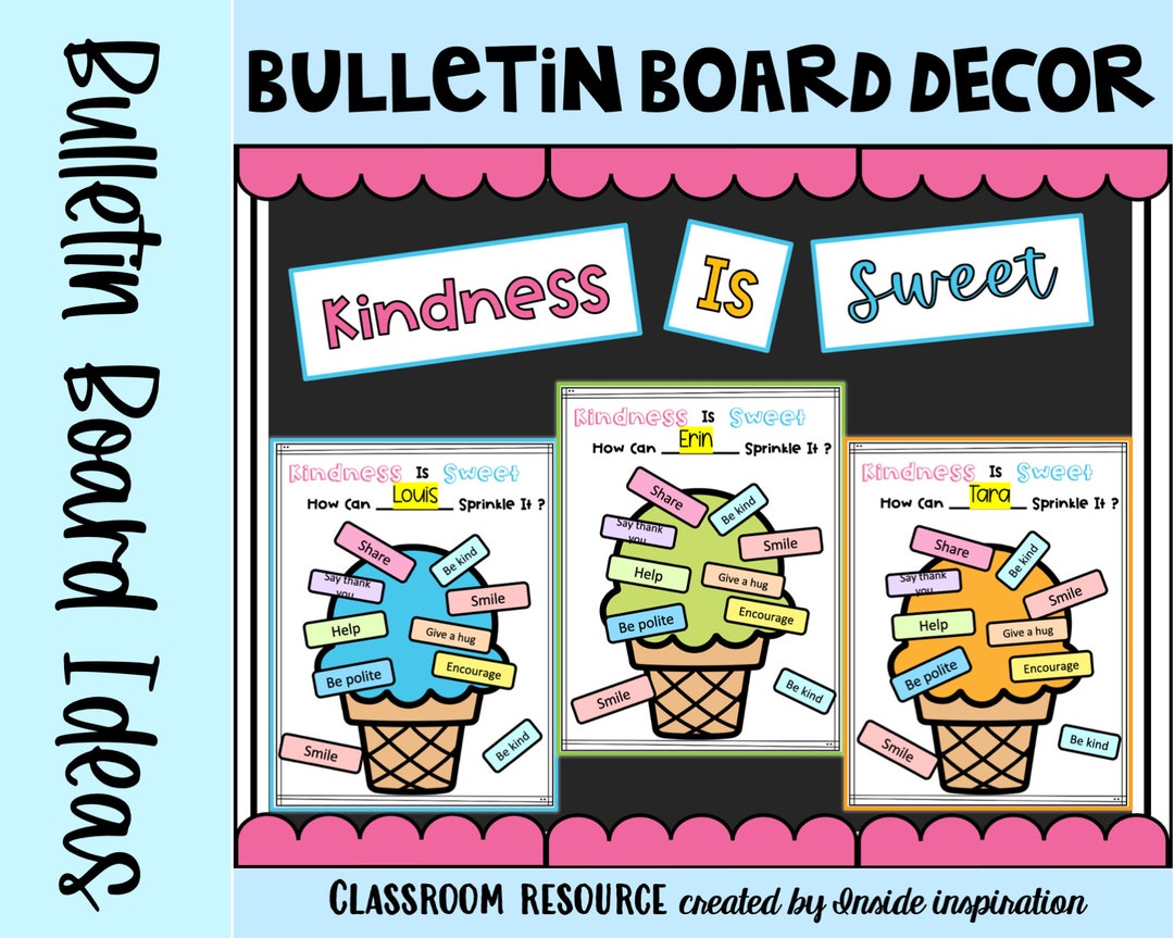 Kindness SEL Bulletin Board Idea Ice Cream Themed - Etsy