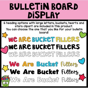 We Are Bucket Fillers Kindness Writing Bulletin Board Kit - Etsy