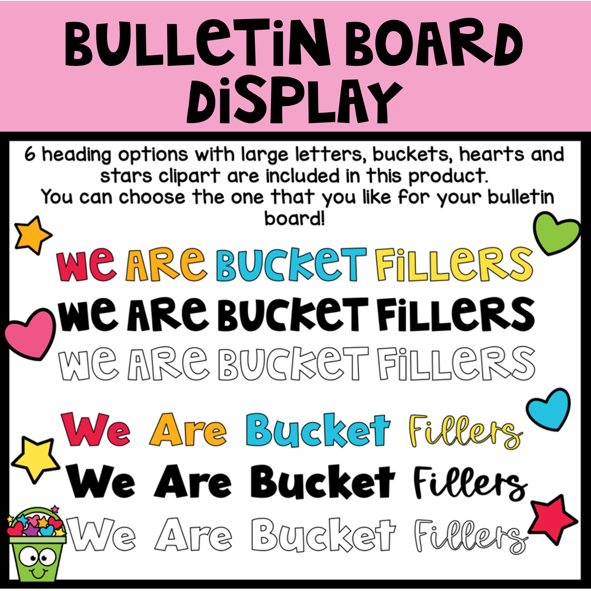 We Are Bucket Fillers Kindness Writing Bulletin Board Kit - Etsy