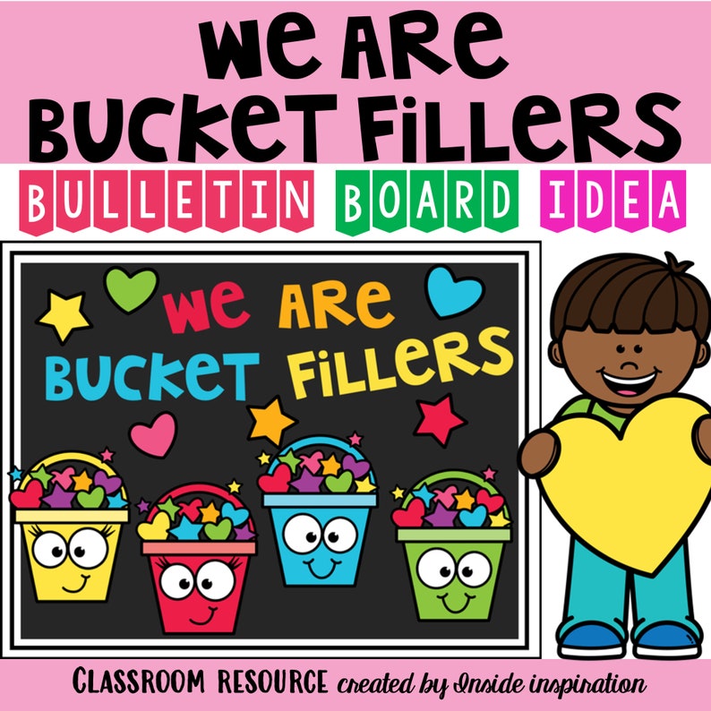 We Are Bucket Fillers Kindness Writing Bulletin Board Kit - Etsy