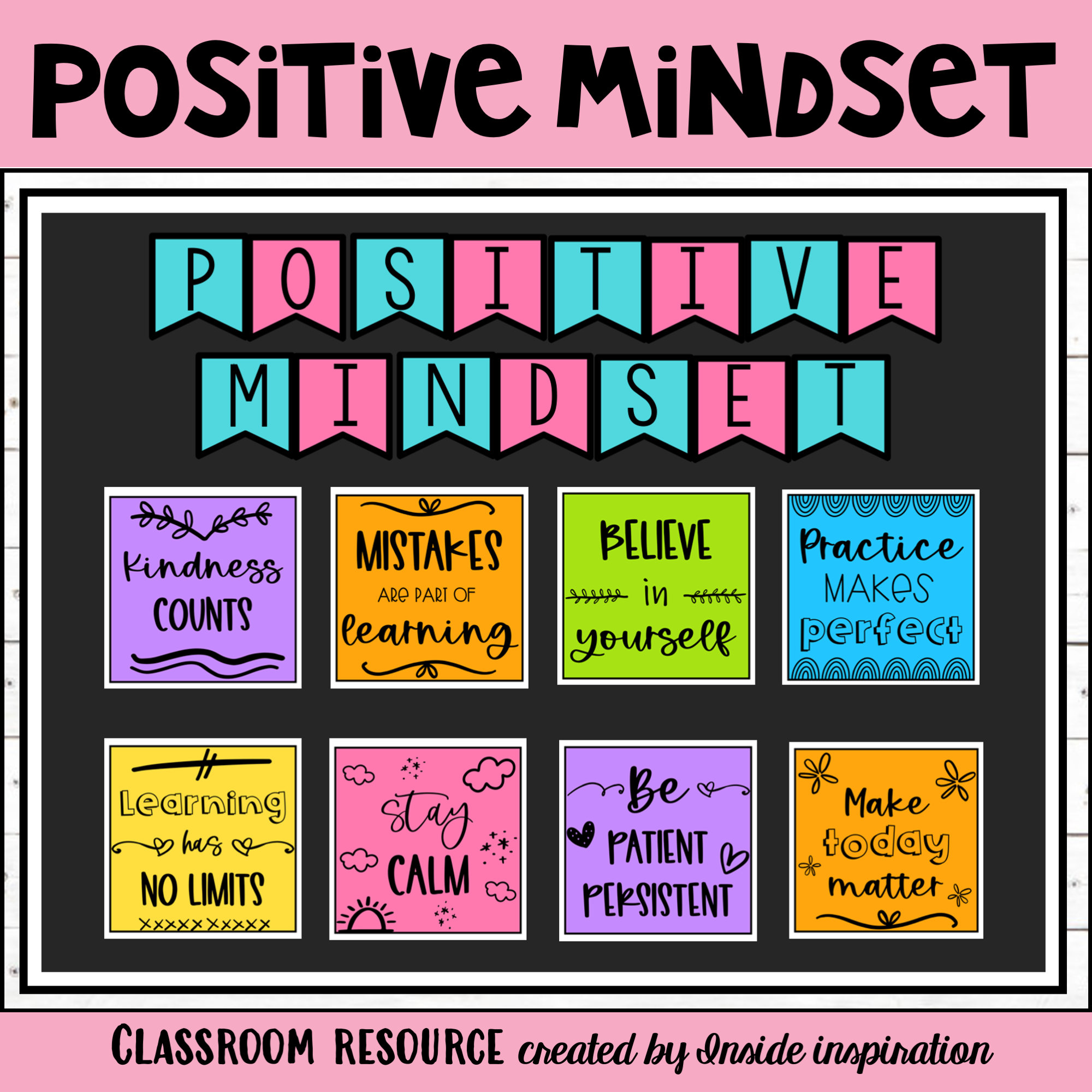 Colorful Positive Mindset Posters Growth Mindset Posters - Etsy UK