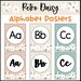 Retro Boho Daisy Themed Alphabet Posters Calming Color Classroom Decor ...