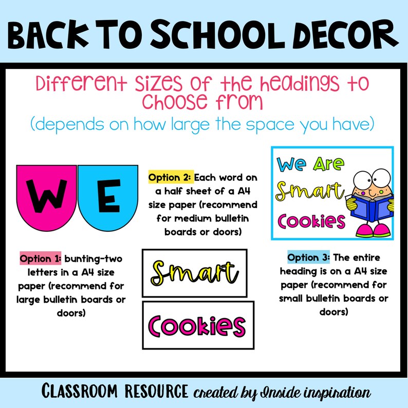 Back to School Bulletin Board Idea Smart Cookies Door Decor -september ...