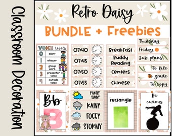 Boho Daisy Classroom Decor Bundle - Etsy