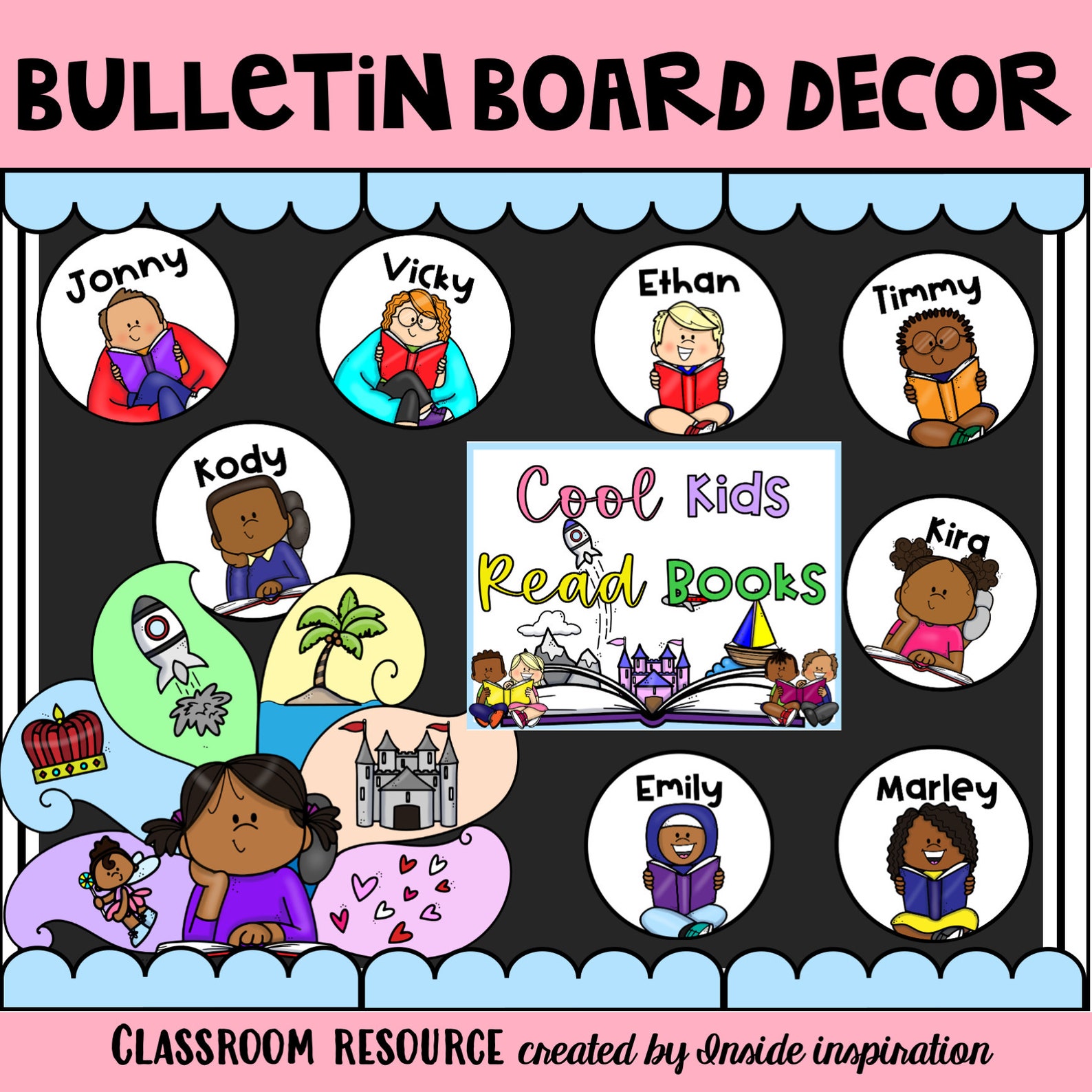 Reading Kids Library Bulletin Board Idea Classroom Door Decor - Etsy