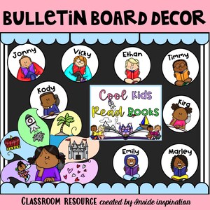 Reading Kids Library Bulletin Board Idea Classroom Door Decor - Etsy