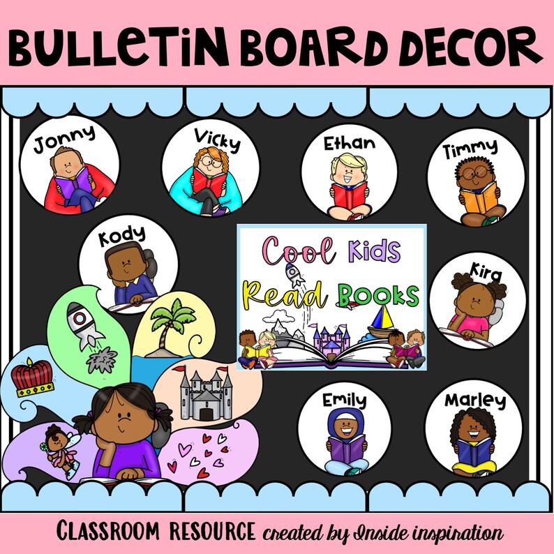 Reading Kids Library Bulletin Board Idea Classroom Door Decor - Etsy