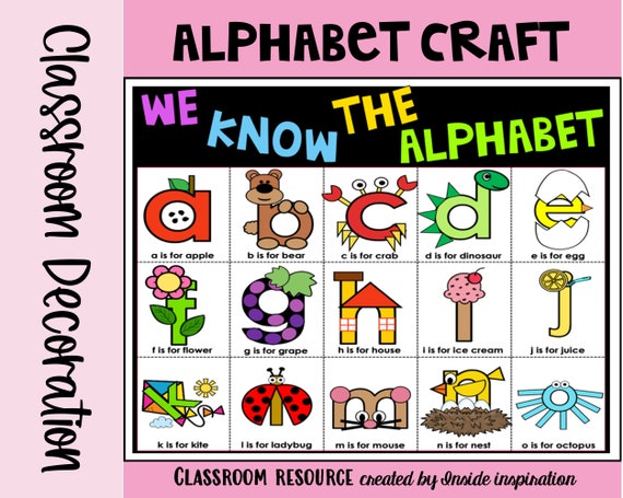 Alphabet Letter Crafts Printables Lower Case Letters A-z - Etsy