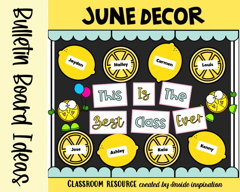 Lemon Themed Monthly Classroom Decor Bulletin Board Idea-june - Etsy