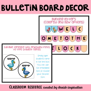 Back to School Bulletin Board Welcome to the Flock Flamingo Themed Door ...
