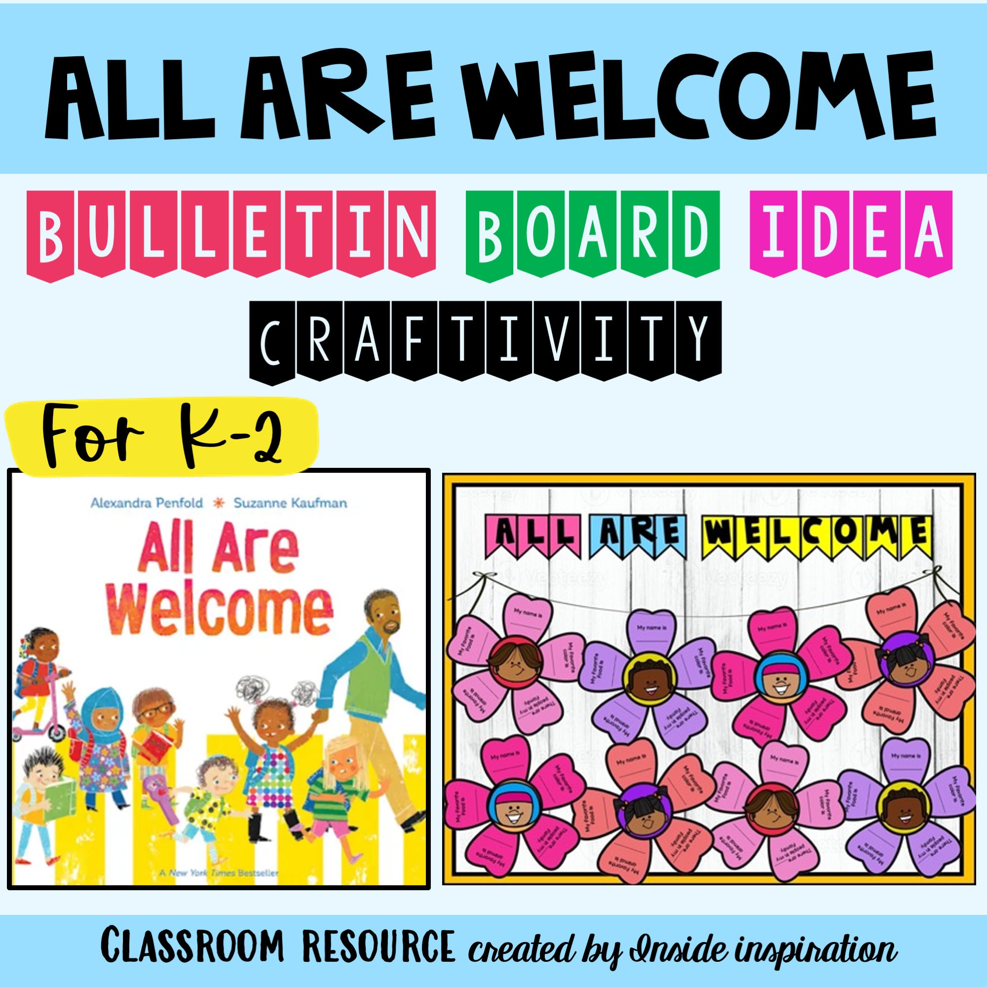 All Are Welcome Craft Back to School Bulletin Board Idea for K-2 - Etsy