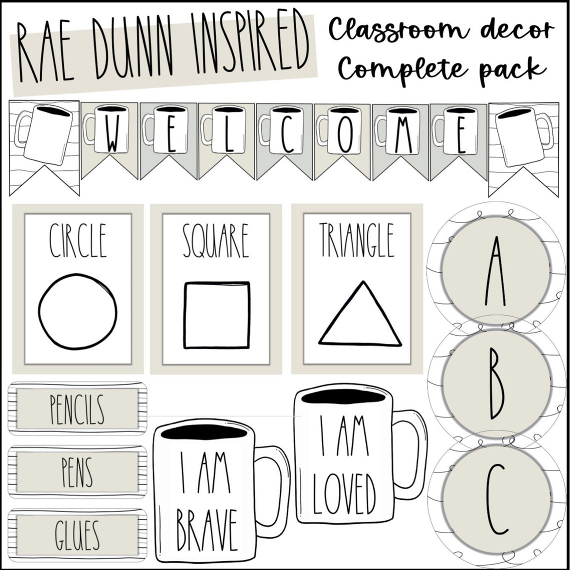Rae Dunn Inspired Classroom Posters-calendar-behavior Clip Chart-class ...