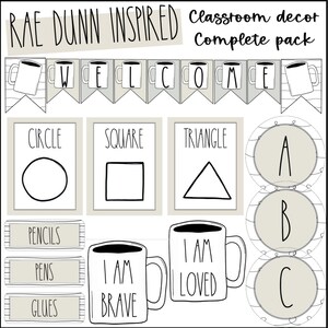 Rae Dunn Inspired Classroom Posters-calendar-behavior Clip Chart-class ...