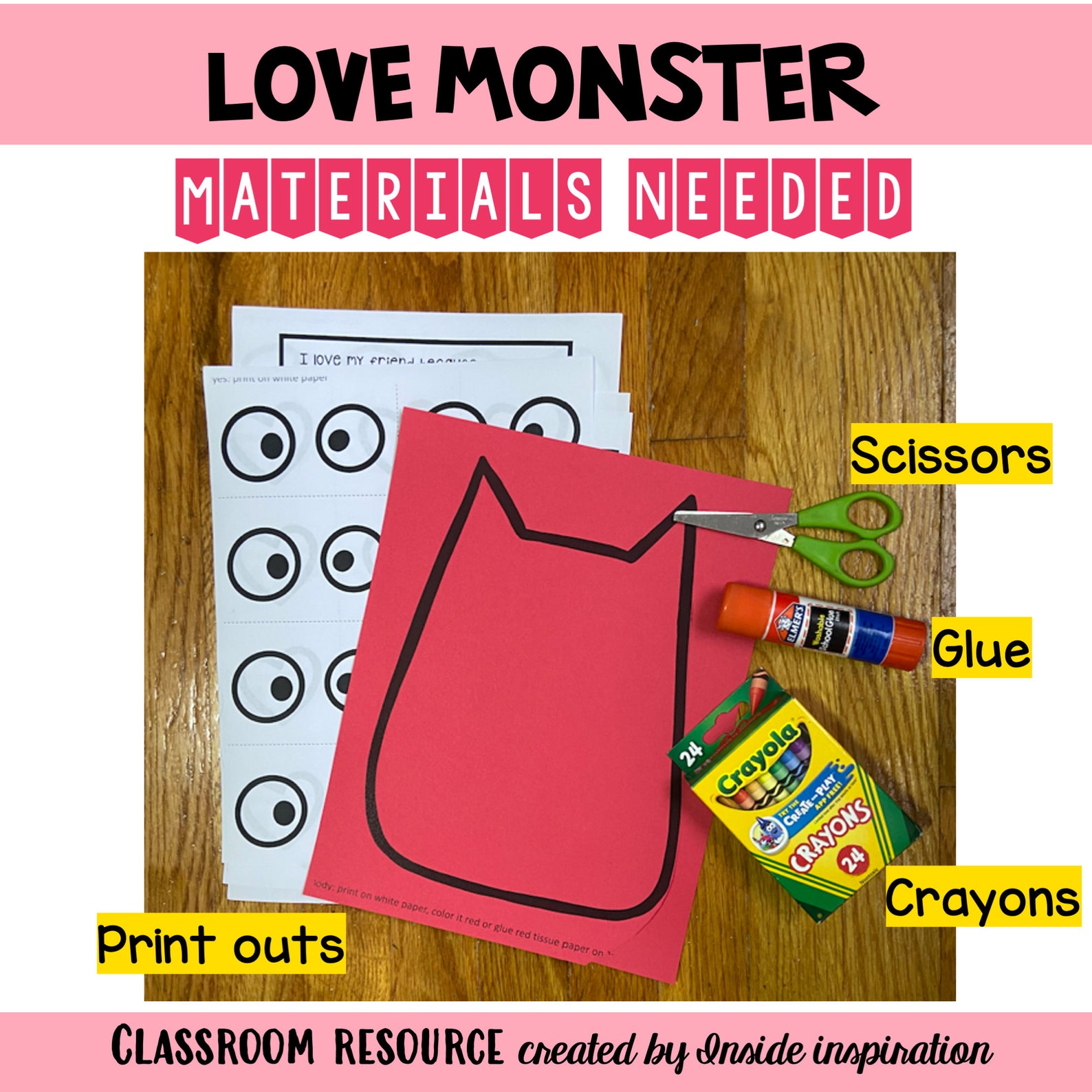Love Monster Book Writing Craftivity Valentine's Day Bulletin Board Kit ...