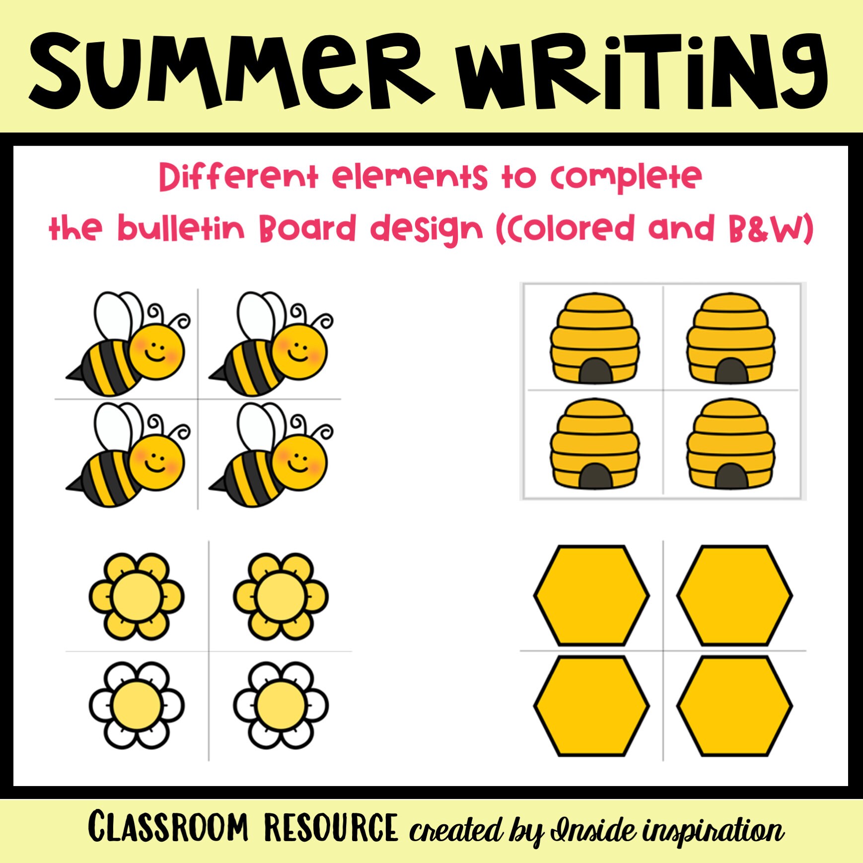 Buzzing Into Summer Bee-themed Summer Craftivity Bulletin Board Idea - Etsy